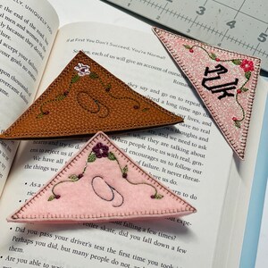 Corner Bookmark, Handmade Bookmark, Felt Triangle Page, *personalized ...