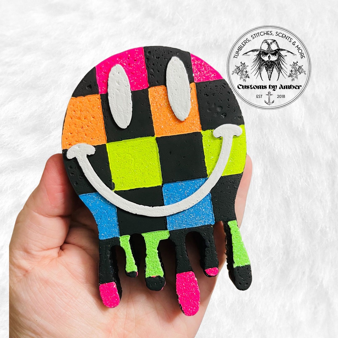 Freshies Smile Face Drippy Checkered Car Freshie Happy Face - Etsy
