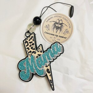 Leopard Mama Lightning Bolt Car Freshie: Handmade Car Decor - Etsy