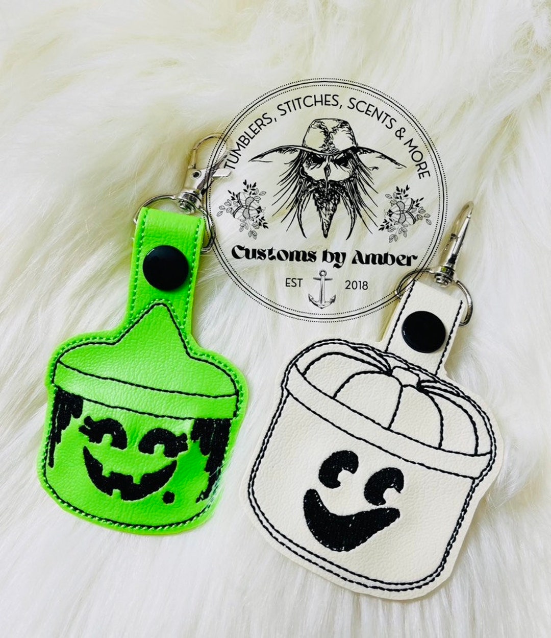 Boo Bucket Keychain Halloween Theme Key Fob/ Keychain - Etsy