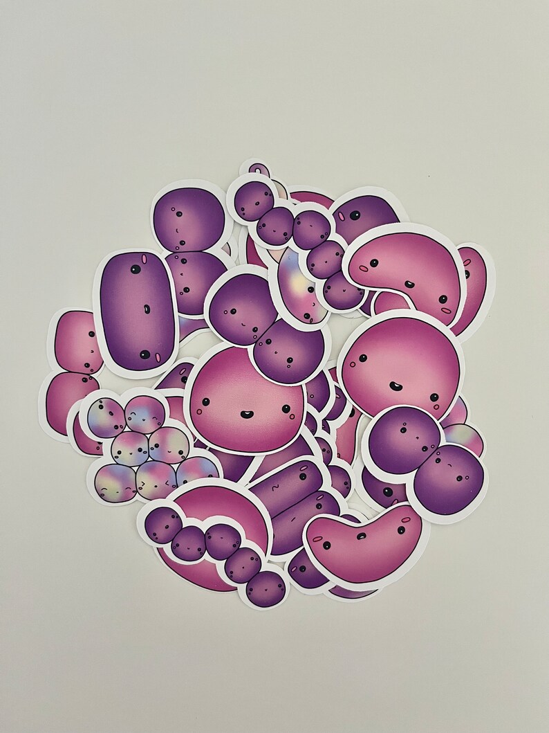 Microbiology Bacterial Stickers, Kawaii Sticker, Medical Laboratory ...
