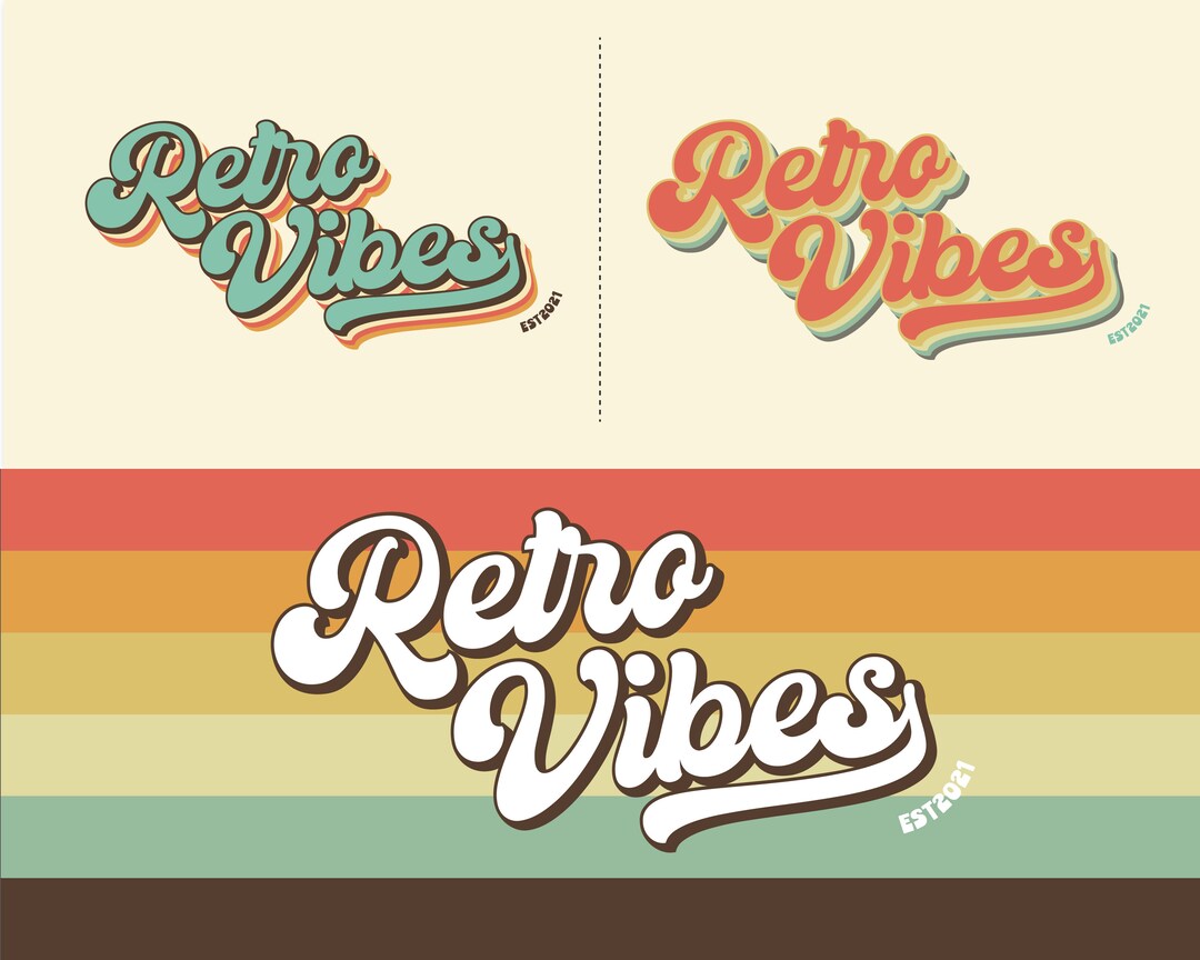 Retro Logo Design. Pre Made Logo. Burnt Orange Logo. Boho Rainbow Logo ...