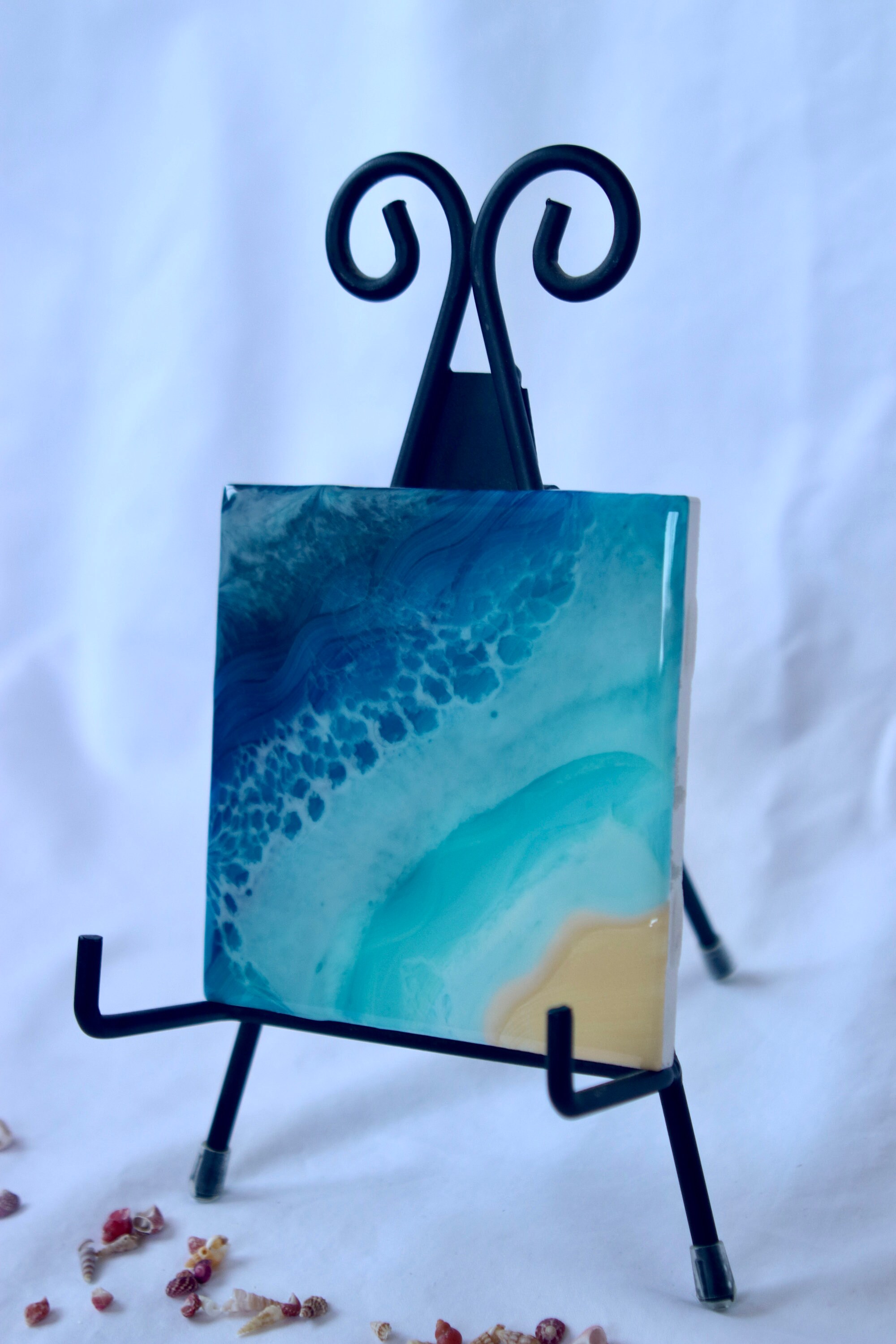 Epoxy Resin Ocean Wave Tile - Corner Beach - Etsy