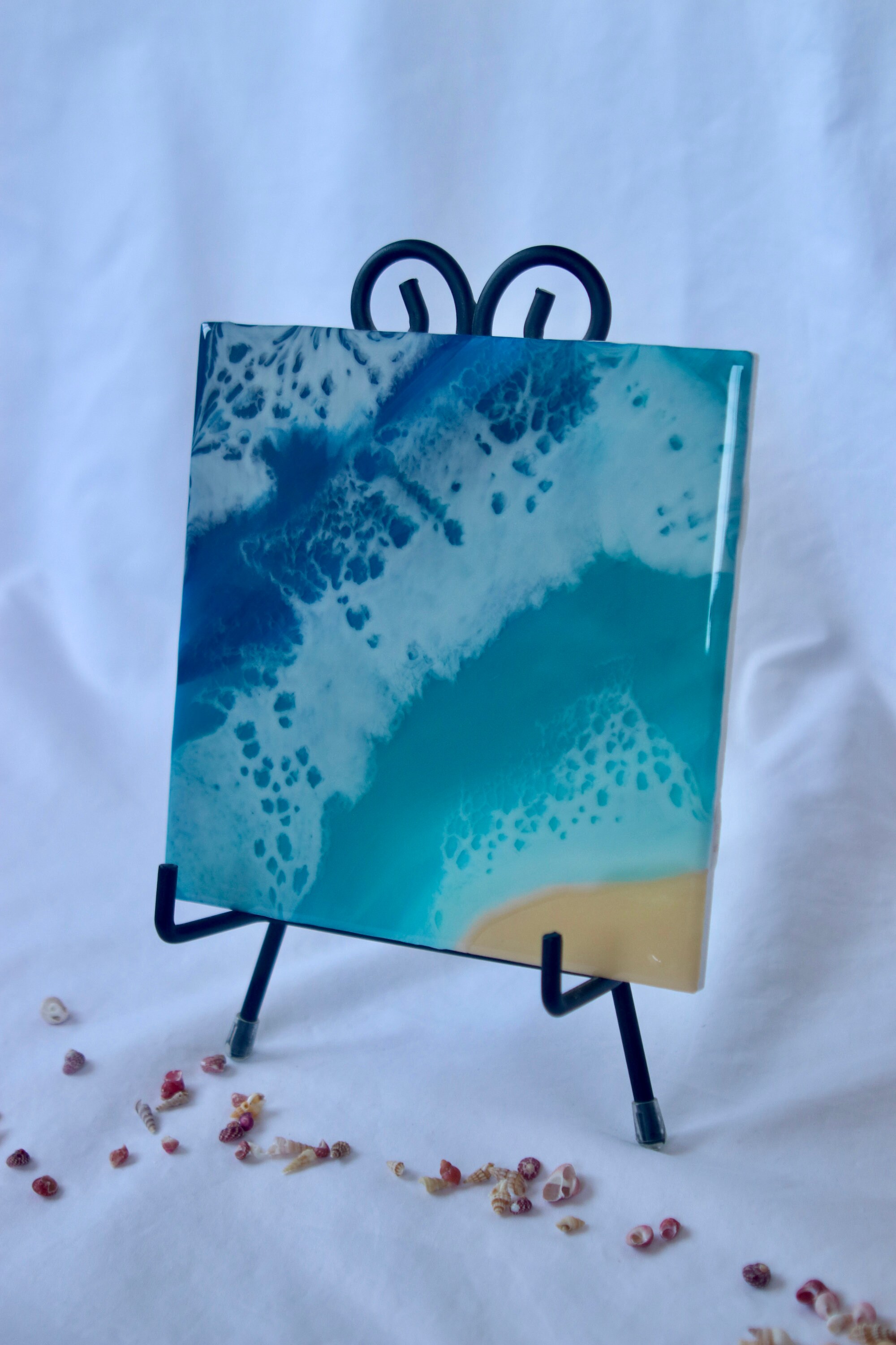 Epoxy Resin Ocean Wave Tile - 6x6 - Etsy