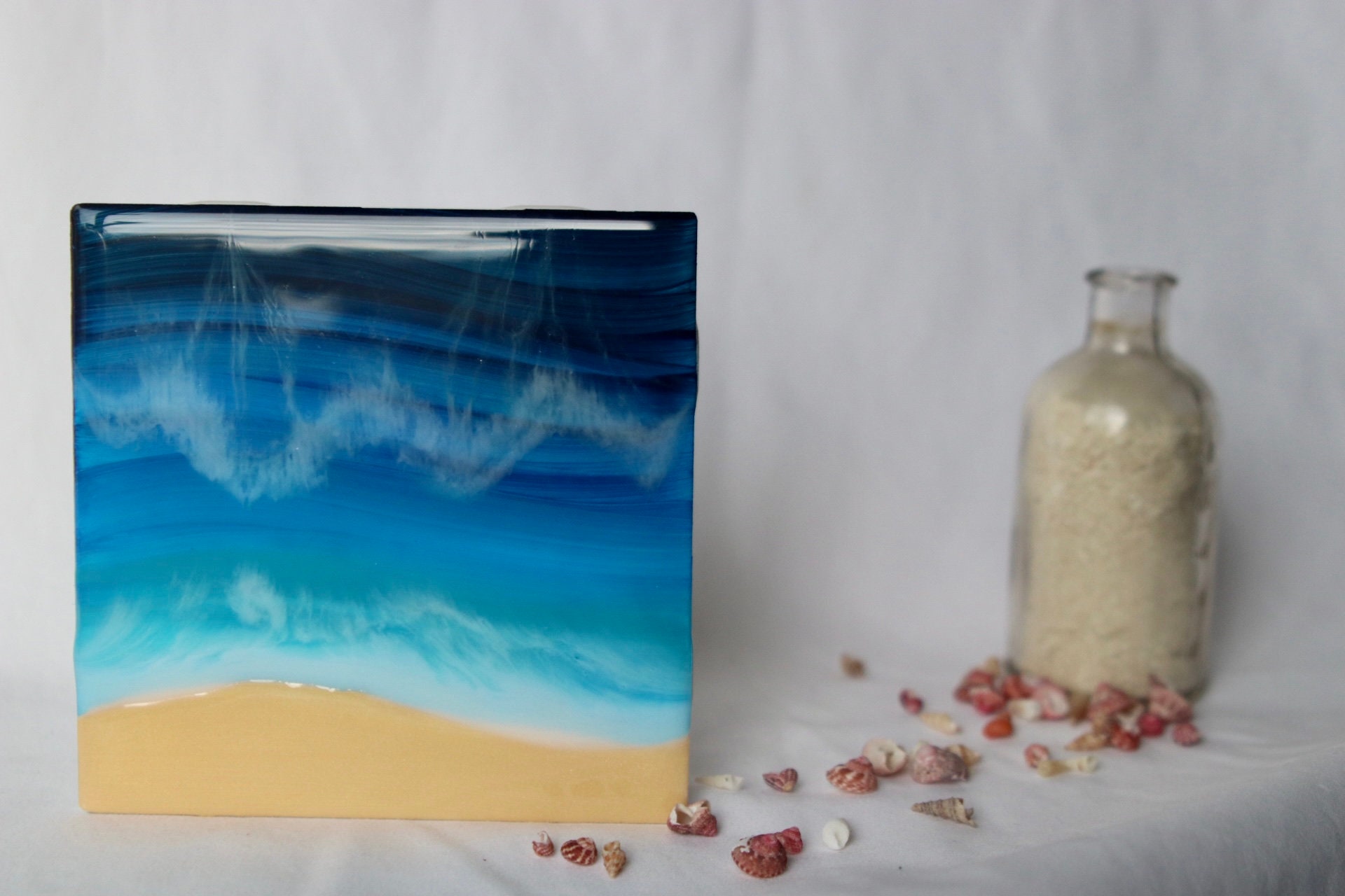 Epoxy Resin Ocean Wave Tile - Straight Beach - Etsy