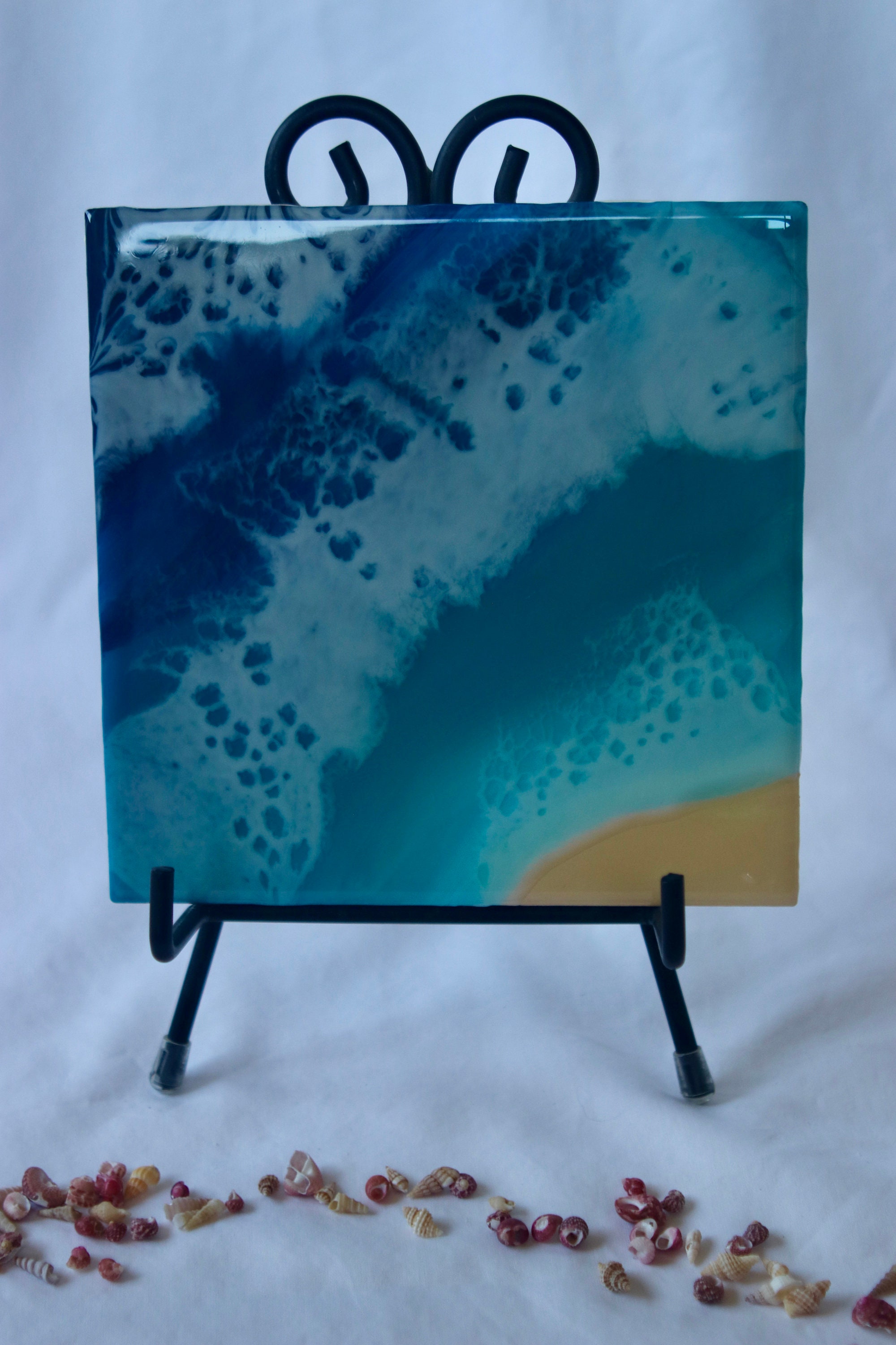 Epoxy Resin Ocean Wave Tile - 6x6 - Etsy
