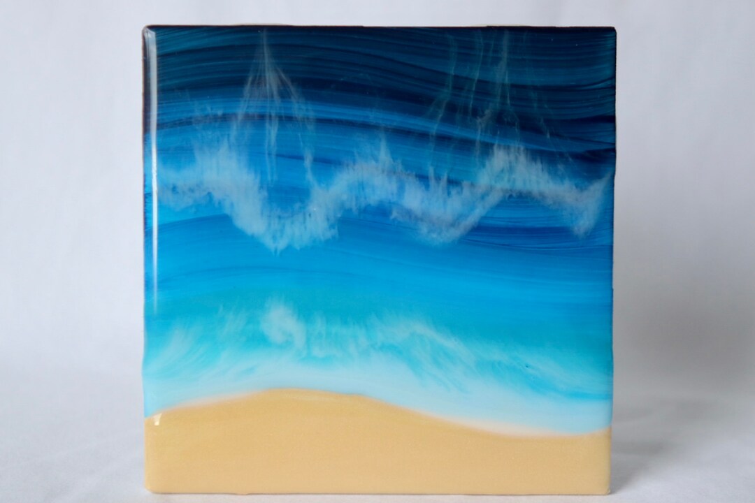 Epoxy Resin Ocean Wave Tile Straight Beach - Etsy