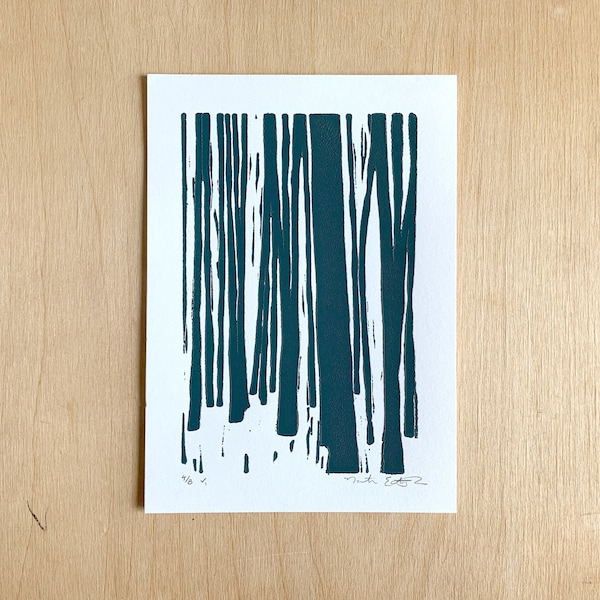 Linocut Print Tree - Etsy