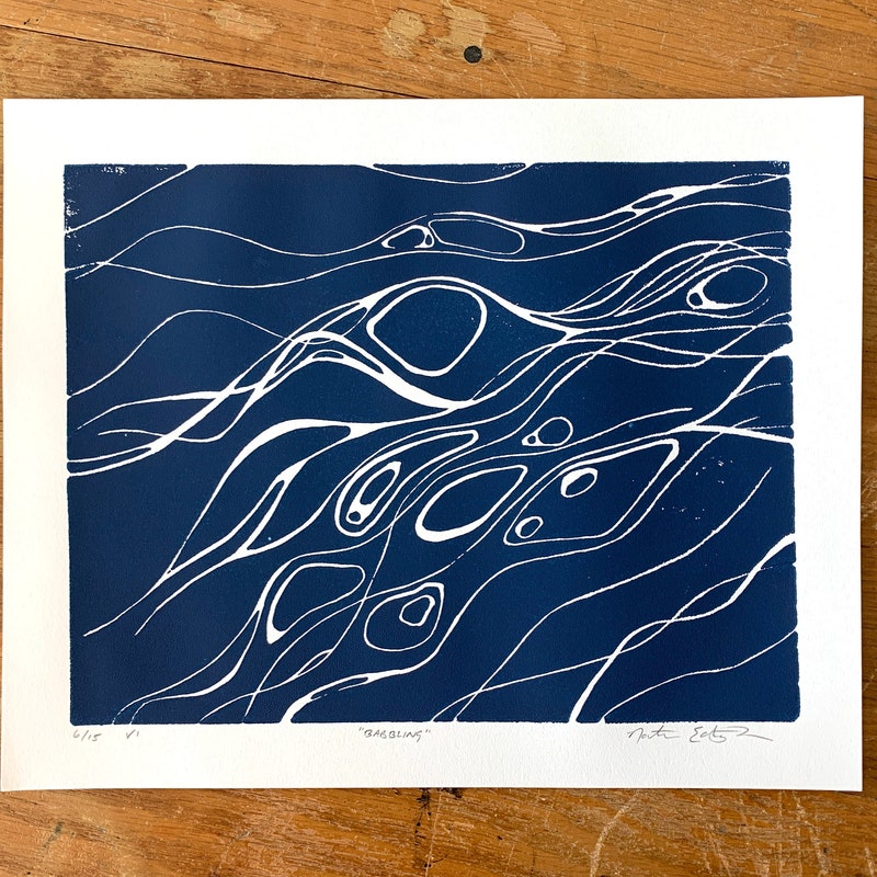 Abstract Lino Cut - Etsy