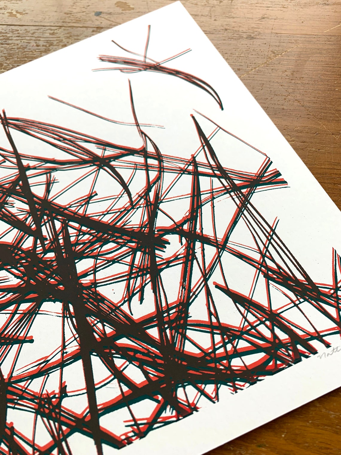 Pine Needles Misregistered Print // Original Limited Edition Handmade ...