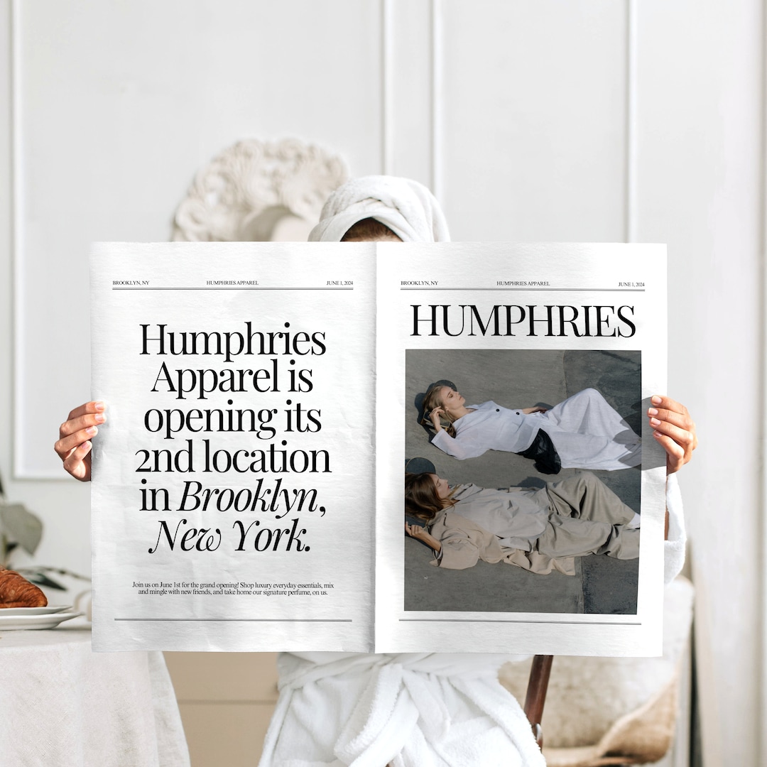 Business Newspaper Template: Branded Announcement, Editable Canva ...