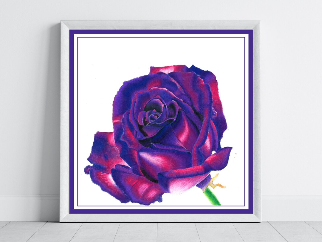 Flower Wall Art, Rose Wall Art, Rose Drawing, Rose Print, Rose Artwork ...