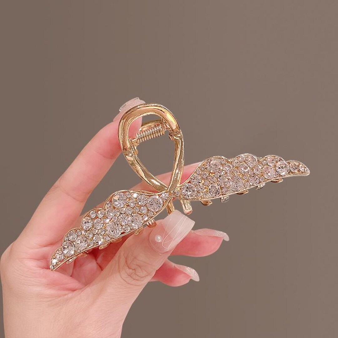 Rhinestone Wing Shark Clip Female High-end Temperament Headdress ...