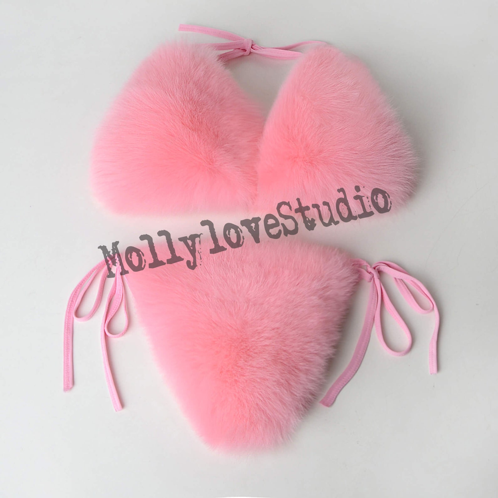 5 Colors Real Fox Fur Bikini Set Fluffy Bra Set For Women Etsy 日本