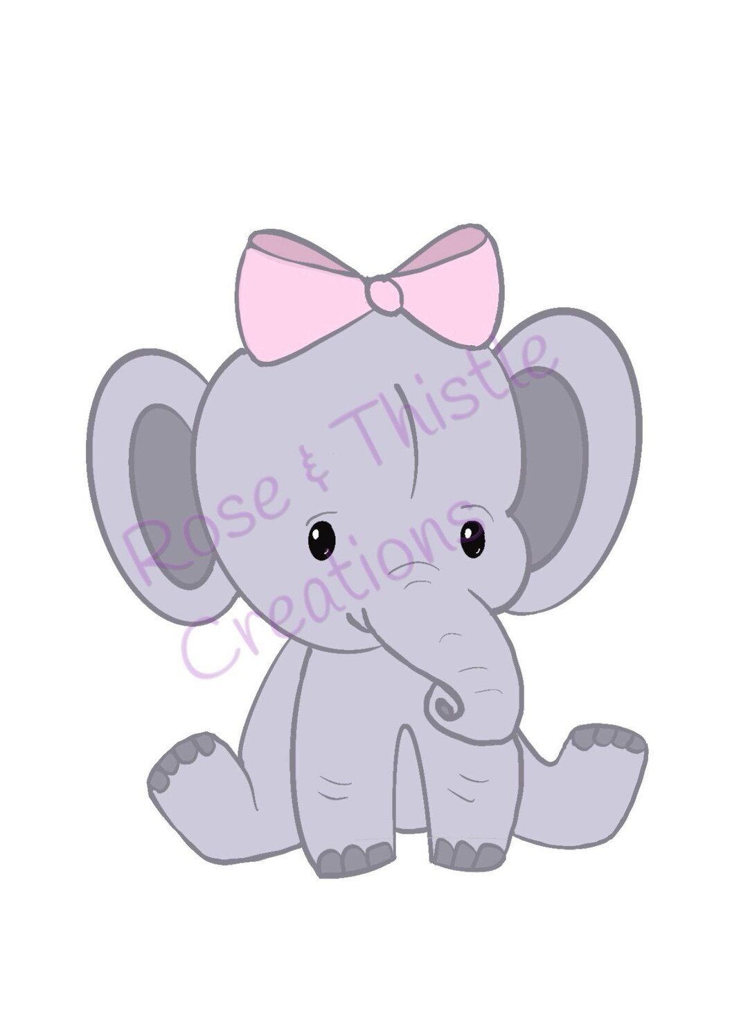 Elsie the Elephant Digital Download, Nursery Art, Printable Baby Room ...