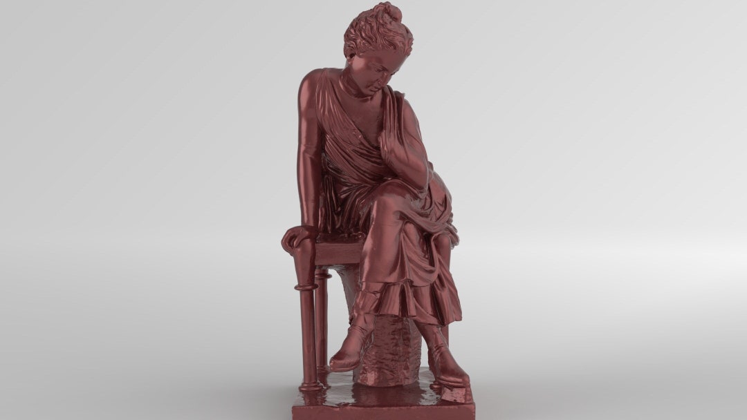 A Seated Girl, Roman Statue, Greek Statue Woman, Woman Statue, Classic ...