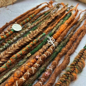 Ginger, Forest Green Dreadlocks Extensions| Crochet Textured, Super ...