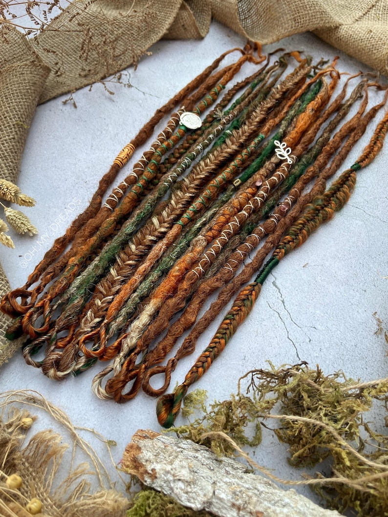 Ginger, Forest Green Dreadlocks Extensions| Crochet Textured, Super ...