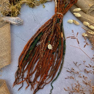 Ginger, Forest Green Dreadlocks Extensions| Crochet Textured, Super ...