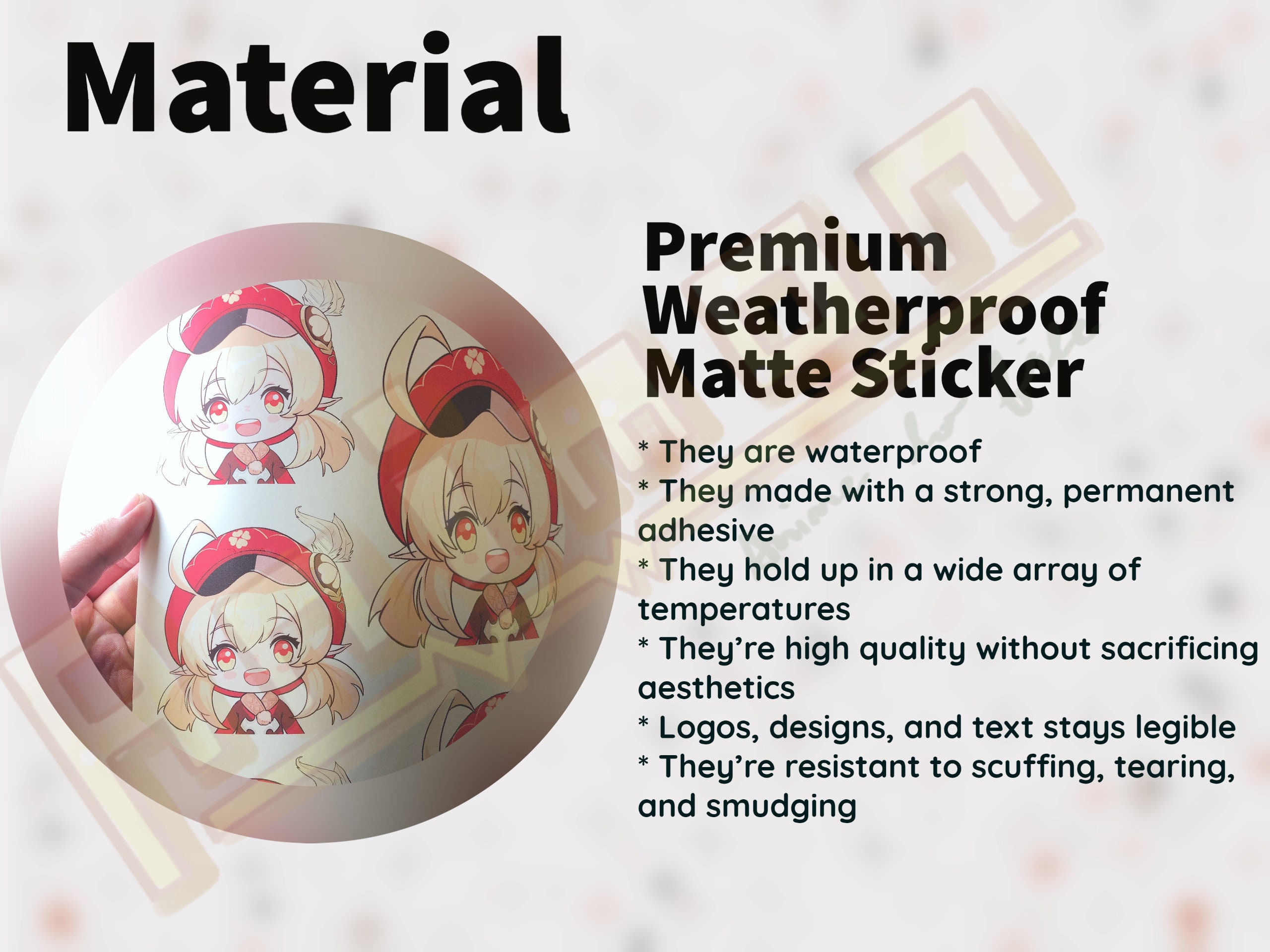 Paper & Party Supplies Genshin Impact Mochi Sticker Sheet: Ganyu Jean ...