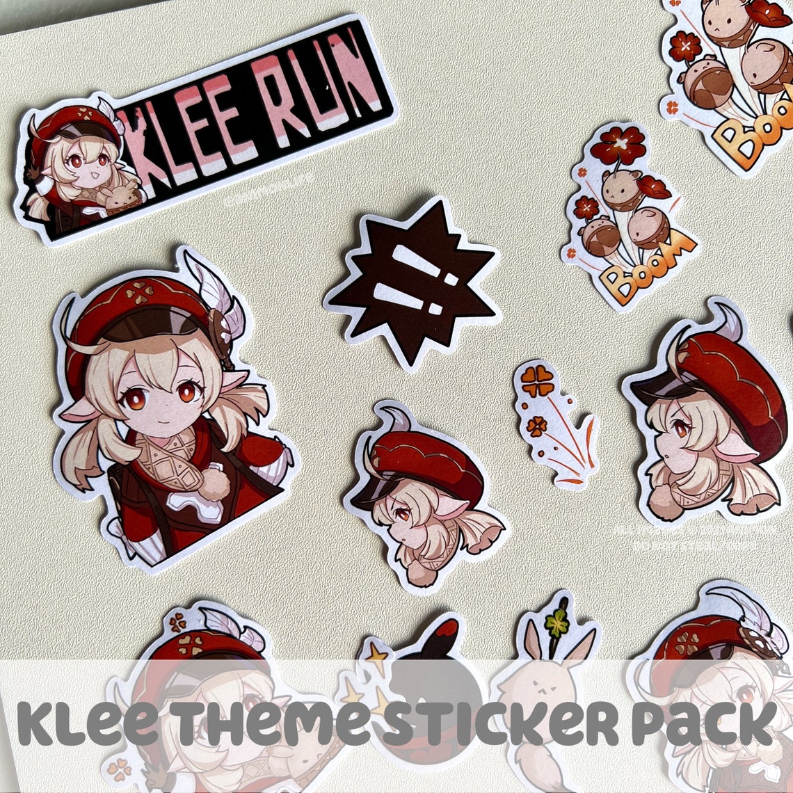 Genshin Impact Klee Theme Decal Vinyl Stickers Set Pack 22pcs - Etsy