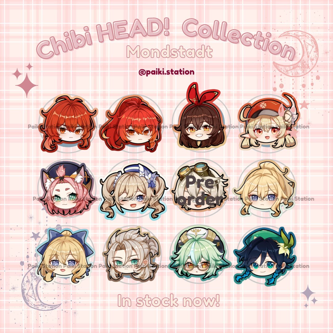 Buy 2, Get 1 Free Genshin Impact Chibi HEAD Phone Grip Phone Charm ...