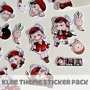 Genshin Impact Klee Theme Decal Vinyl Stickers Set Pack 22pcs - Etsy