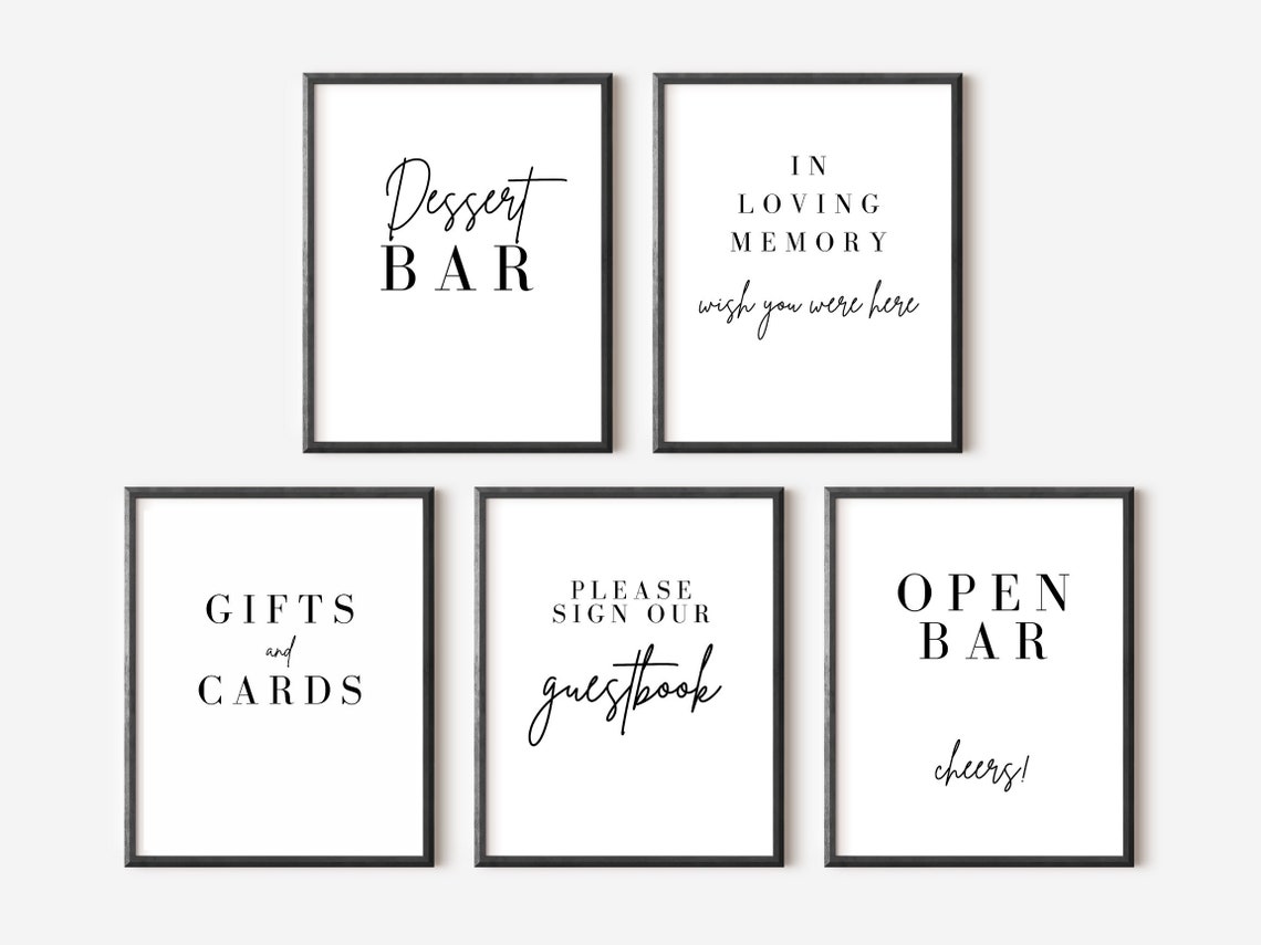 SIGN PACKAGE Sign Bundle Modern With Stands Acrylic Unplugged Guestbook ...