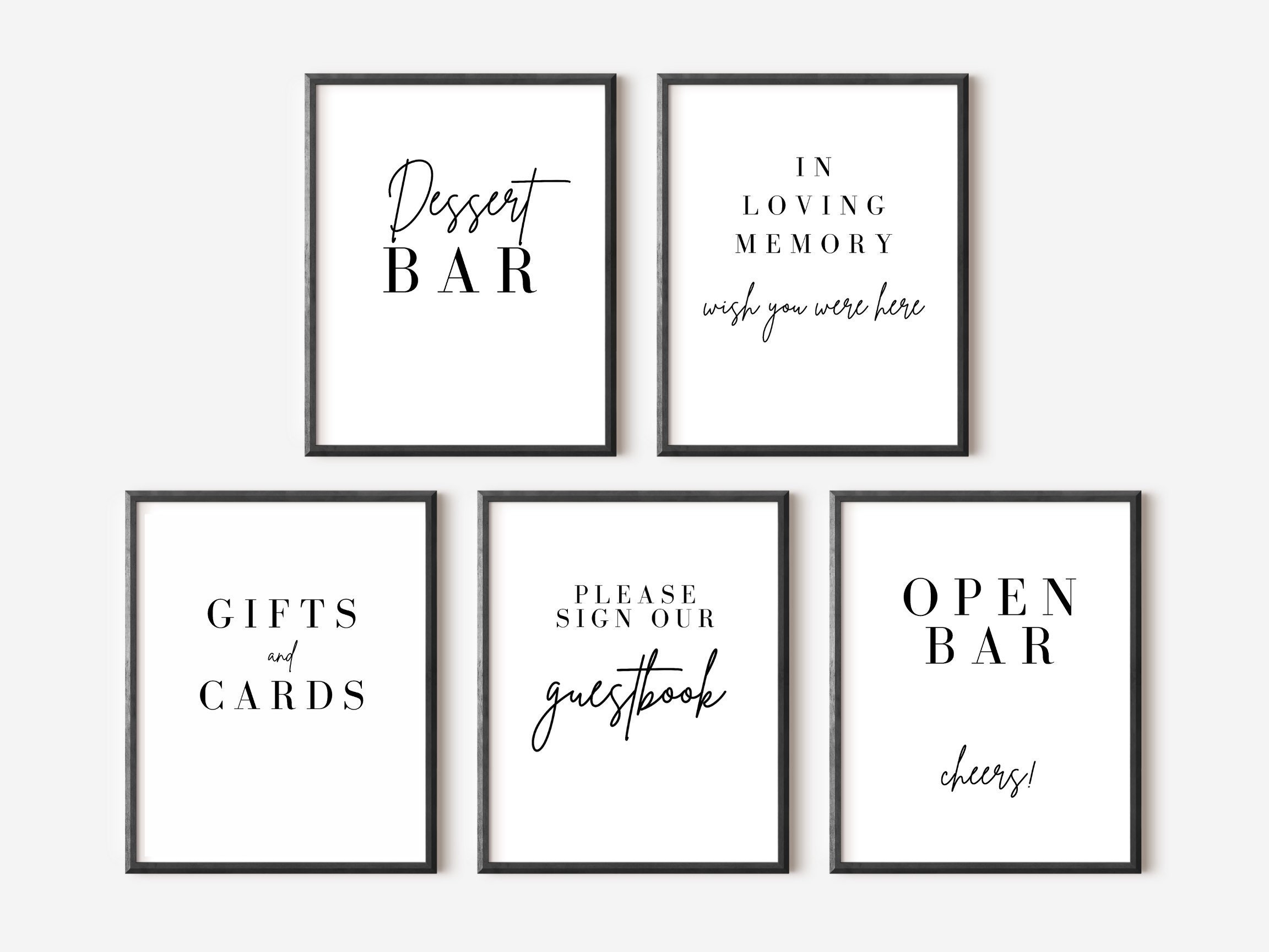 SIGN PACKAGE Sign Bundle Modern With Stands Acrylic Unplugged Guestbook ...