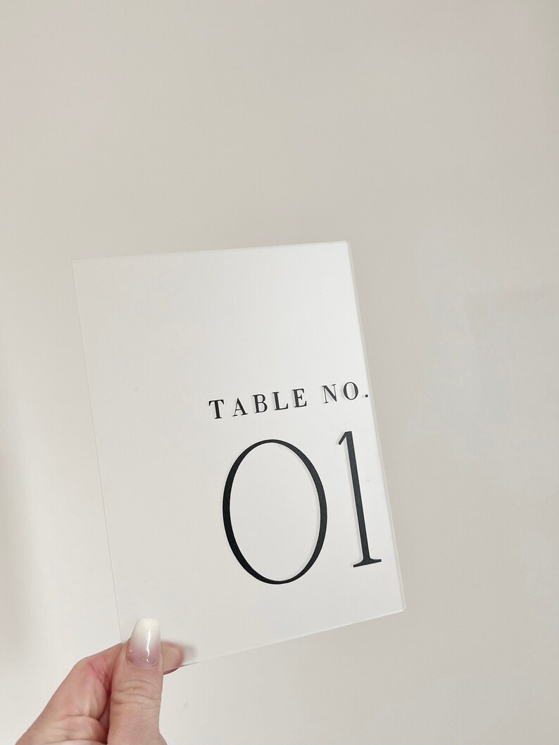 Frosted Acrylic Table Numbers With Stand - Wedding Signs - Etsy