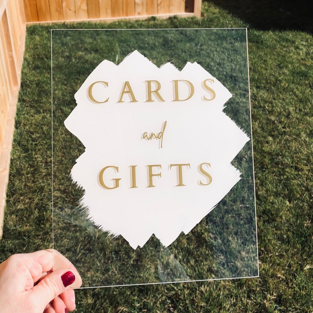 Cards, Gift Table Sign - Acrylic Wedding Decor - Reception Decor - Etsy