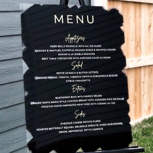 Acrylic Wedding/event Sign - Personalized Menu - Bar Menu - Etsy