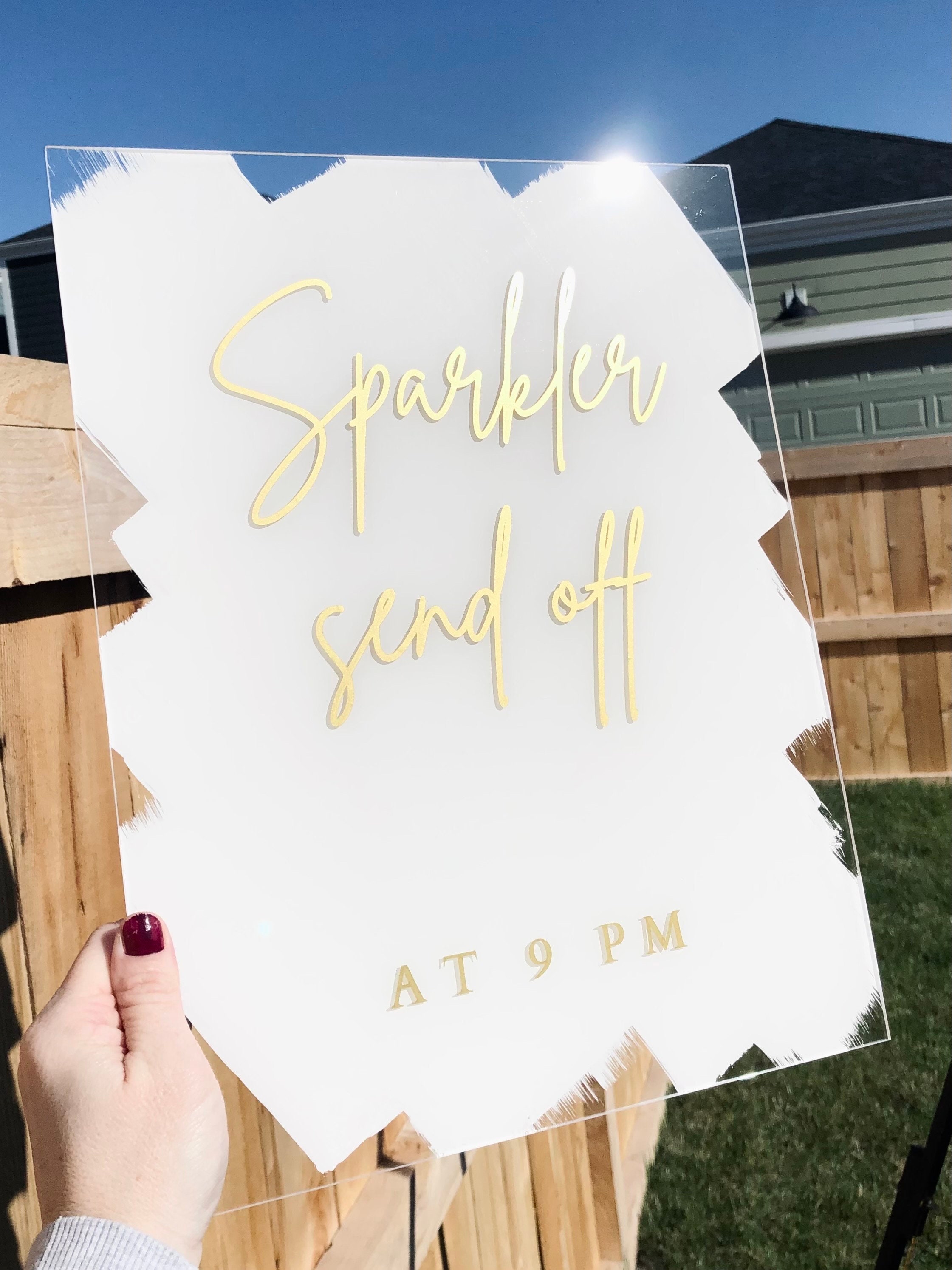Sparkler Send off Sign - Acrylic Wedding Decor - Reception Decor - Etsy