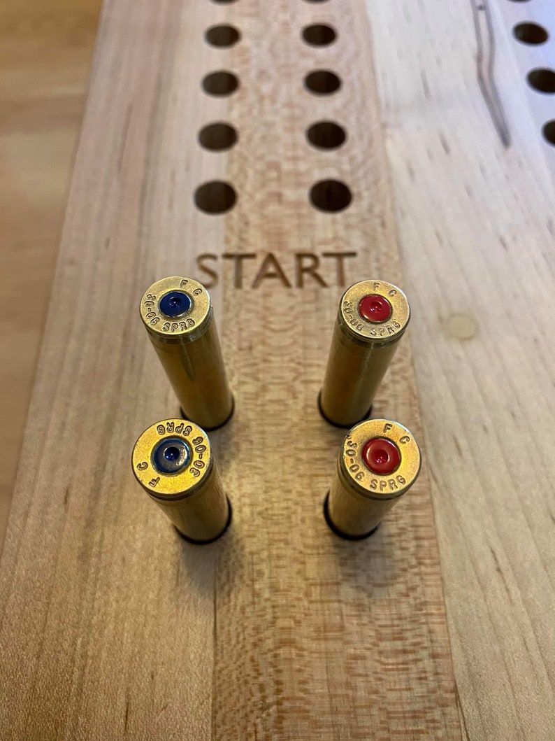 Big Cribbage Board With Rifle Shell Pegs - Etsy