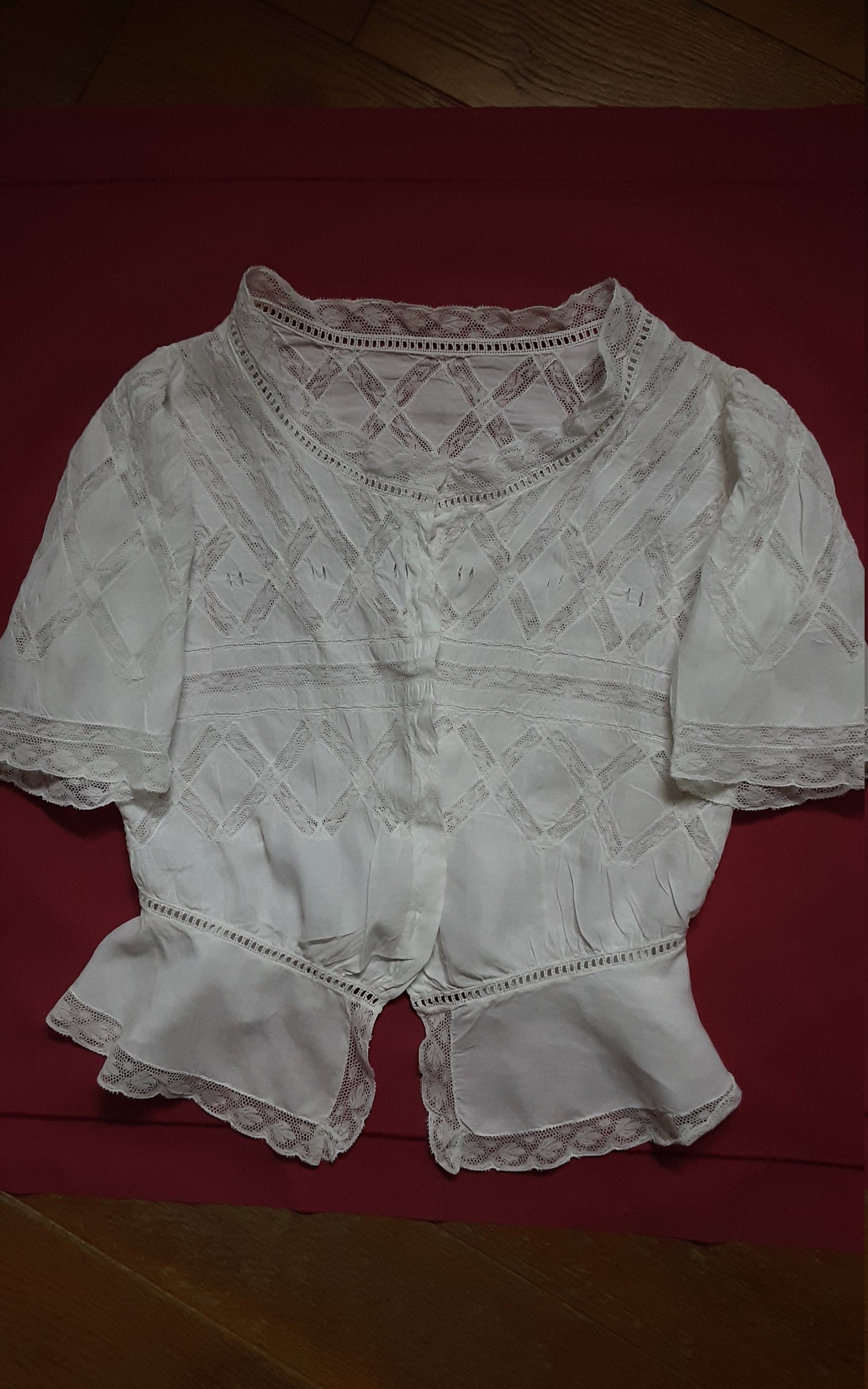Vintage Bodice - Very Beautiful Work of Inlaying Old Lace in Perfect ...