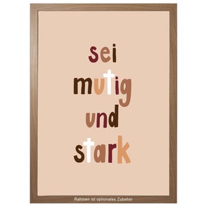 Kinderzimmer Poster Sei mutig und stark in - Etsy.de