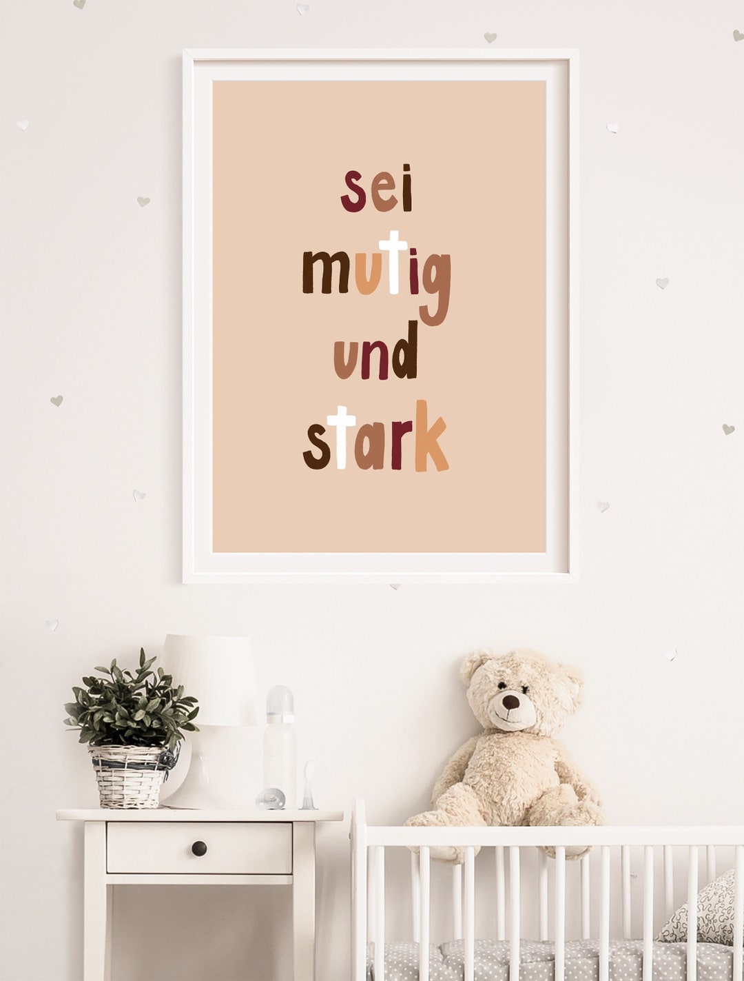 Kinderzimmer Poster | Sei mutig und stark| in unterschiedlichen Größen ...