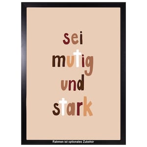 Kinderzimmer Poster Sei mutig und stark in - Etsy.de