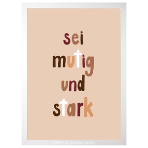 Kinderzimmer Poster Sei mutig und stark in - Etsy.de