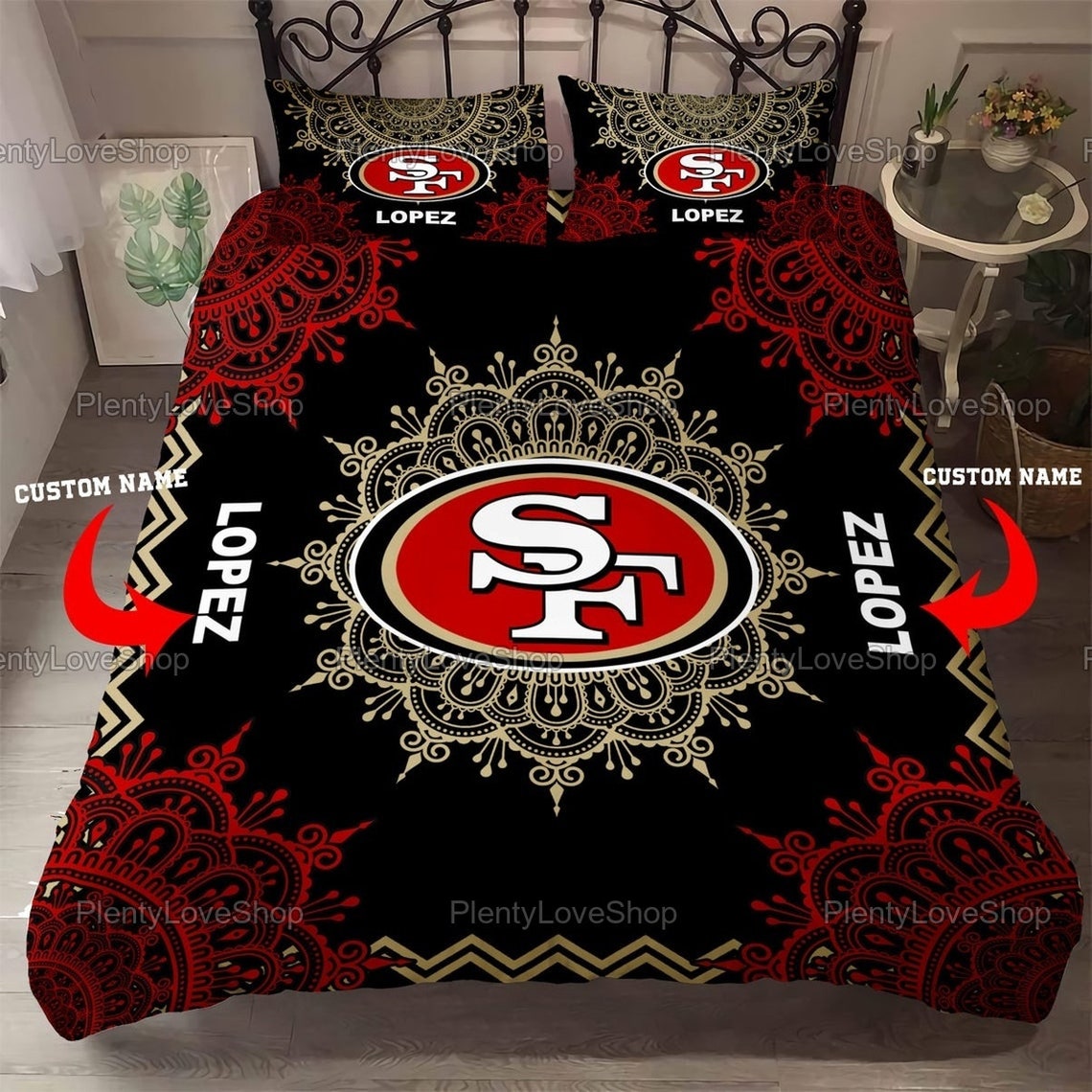 San Francisco 49ers Personalized Bedding Set NFL San | Etsy