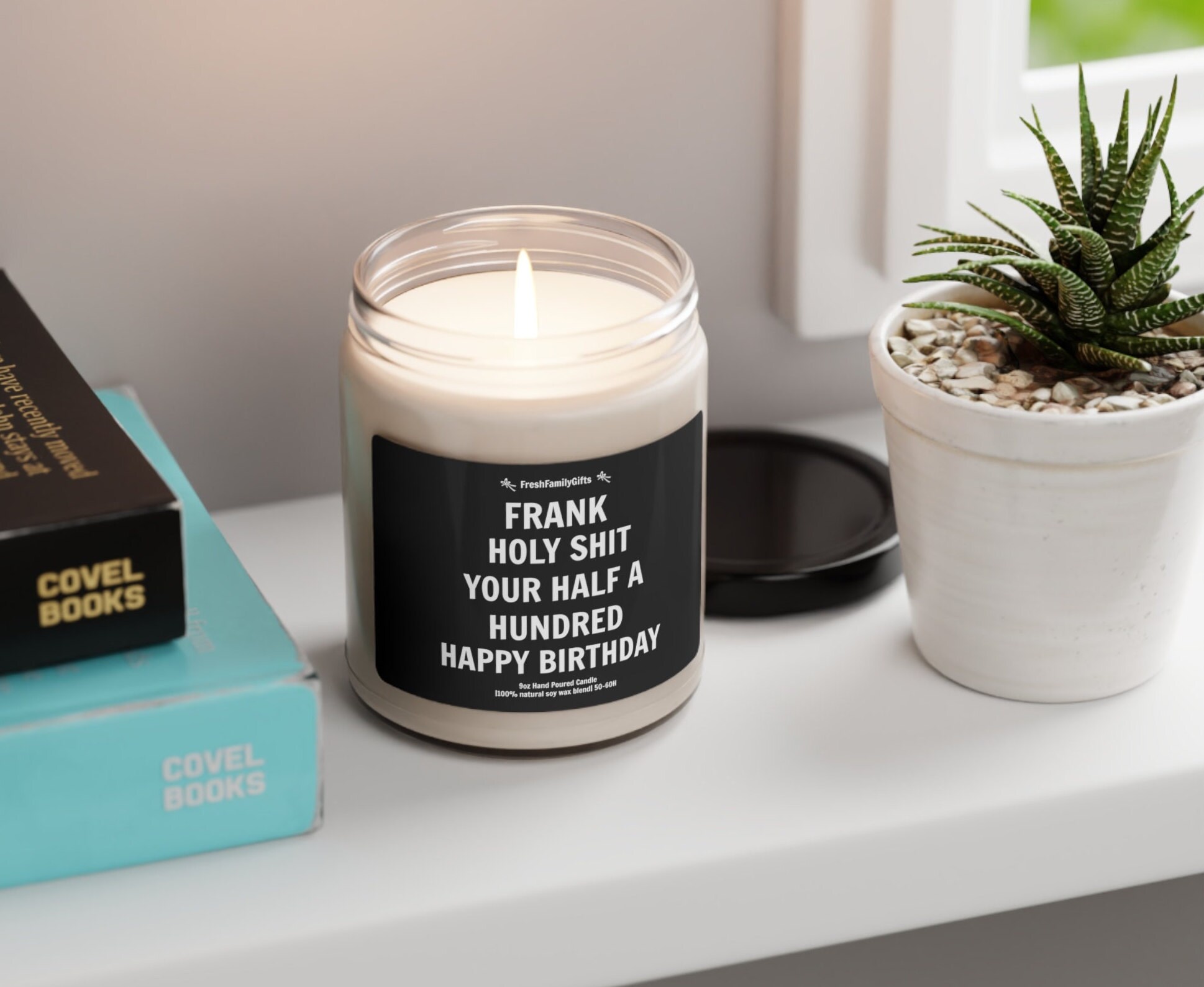 Your Half A Hundred Custom Candle, 50th Birthday Best Friend, 50th ...