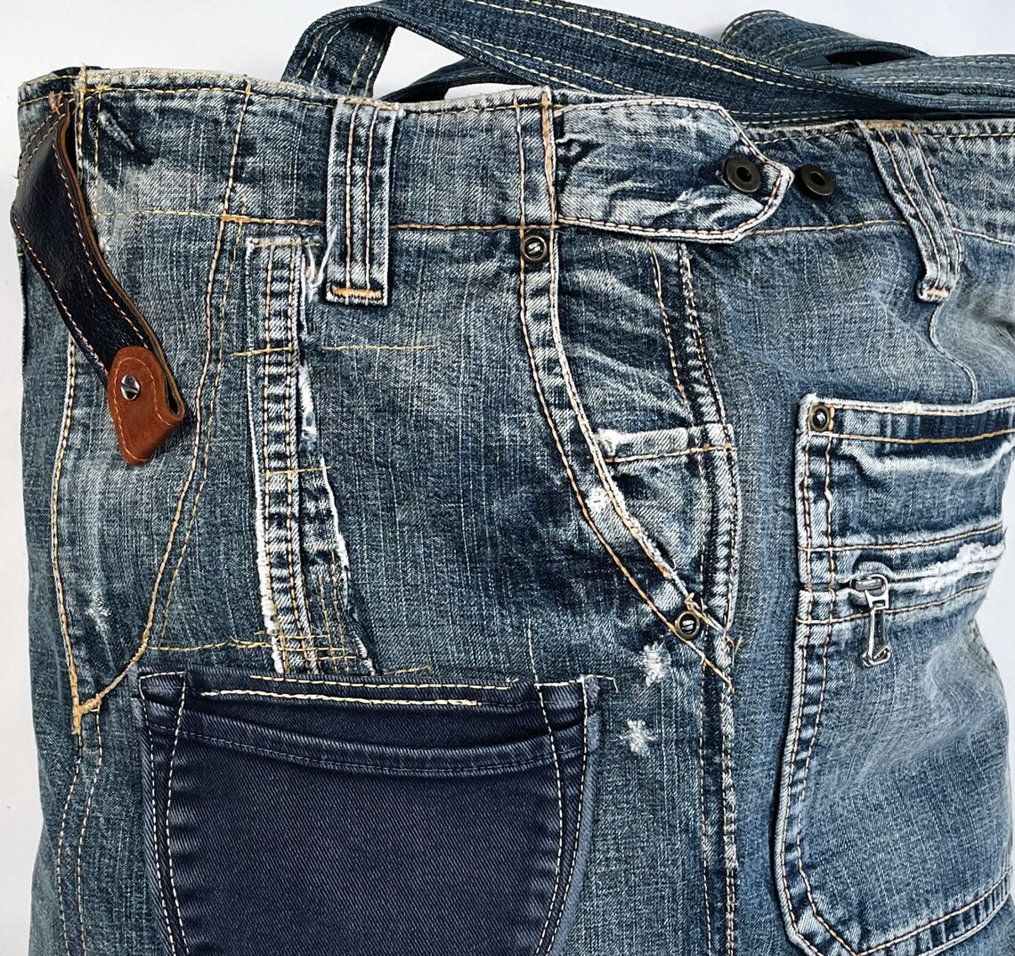 Shoulder Denim Large Tote Bag for Man/woman Handmade Recycled - Etsy