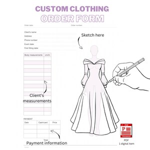 Printable Custom Clothing Order Form - Etsy