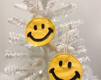 Smiley Face Felt Ornament - Etsy