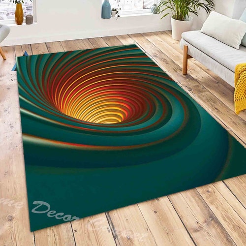 3D Vortex Illusion Rug for Living Room Rugfan Carpetarea - Etsy