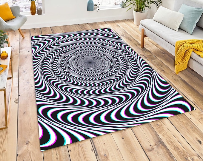 Artsy Rug Trippy Rug Funky Rug Cool Rugs Fun Rugs Colorful Rug 4x6 ...