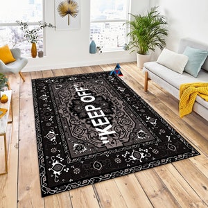 Keepoff, Black and Gray Rug, Keep off Rug, Keep off Carpet, for Living ...