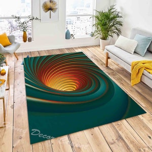 Illusion Rug,black Vortex Illusion Rug, Black Rug,modern Rug Illusion Rug,black Vortex Illusion Rug, Black Rug,modern Rug
