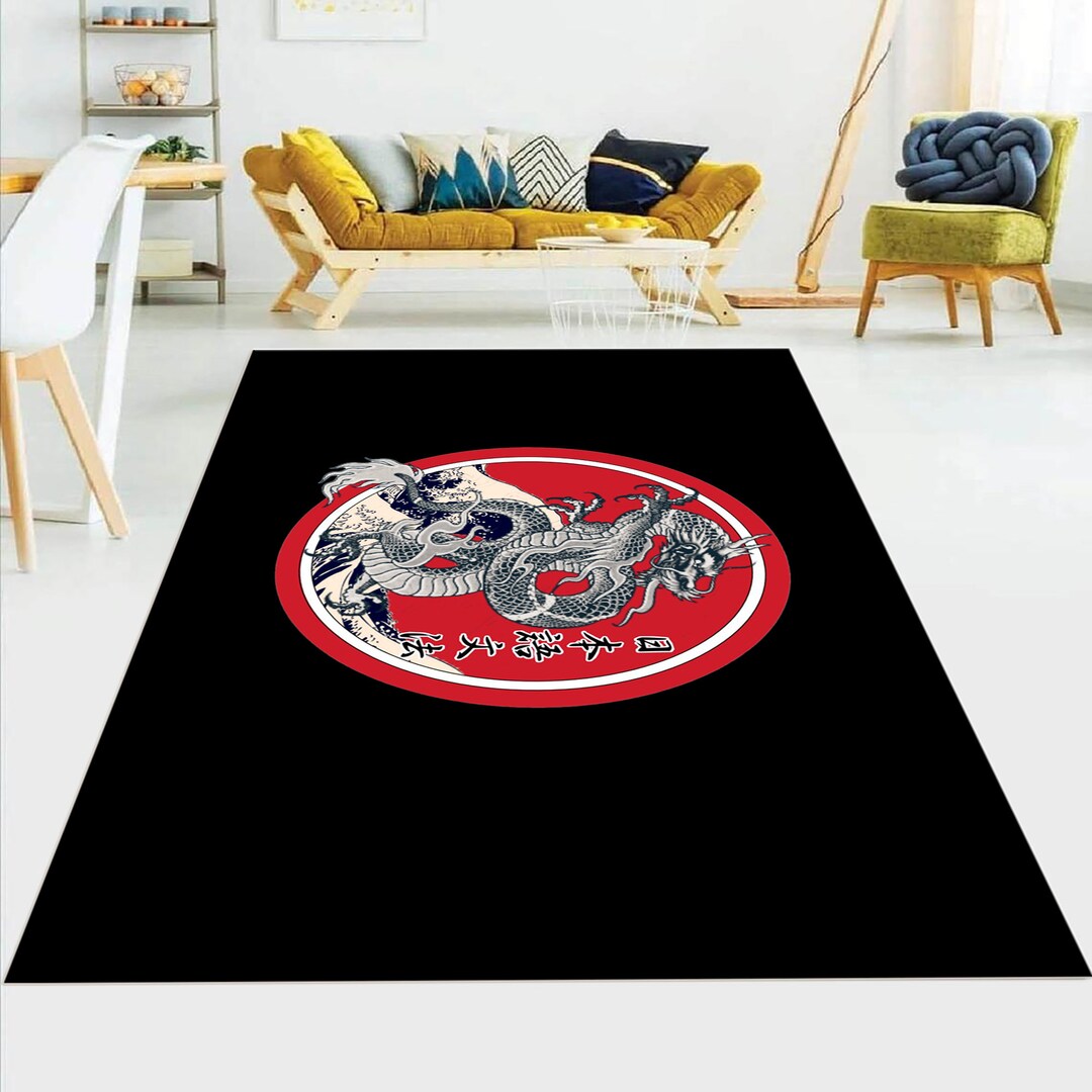 Japanese Dragon Rug: Irezumi Art Deco Area Rug - Etsy