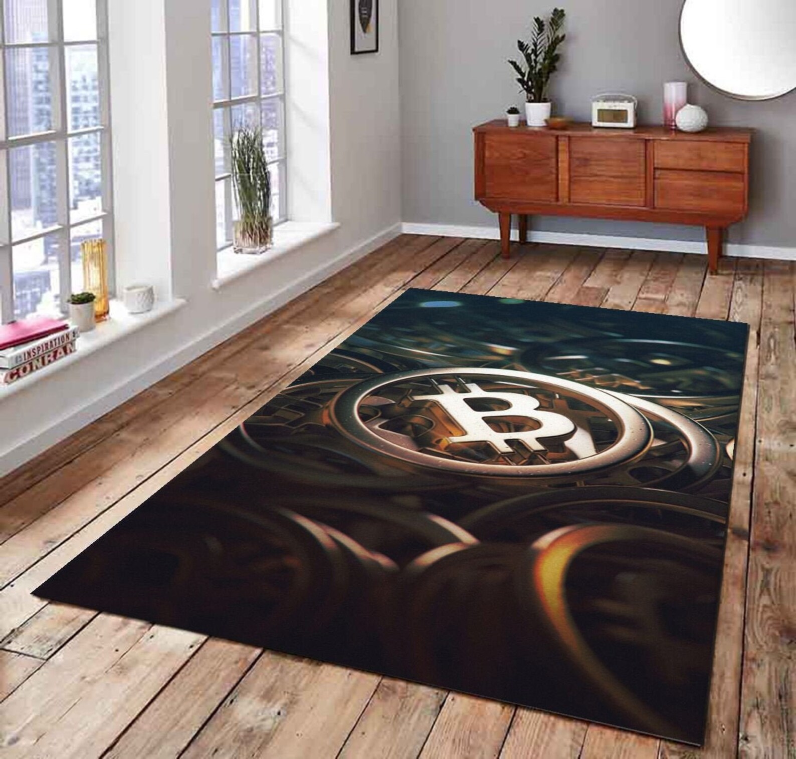 Bitcoin Area Rug Living Room Non-slip Carpet Floor Mat Bedroom | Etsy